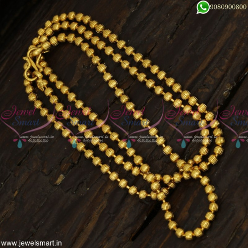 Kharbuja Beads Long Chain Designs For Gold Pendants Covering Jewellery C23172