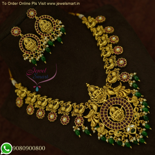 Exquisite Handmade Gold Necklace Designs Premium Imitation Temple Jewellery NL26008